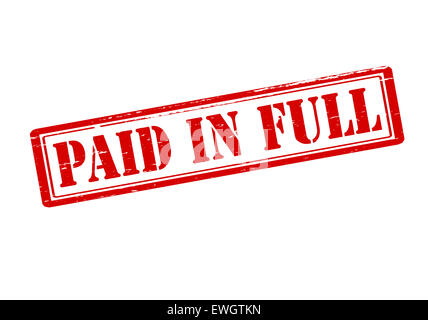 Rubber stamp with text paid in full inside, illustration Stock Photo ...