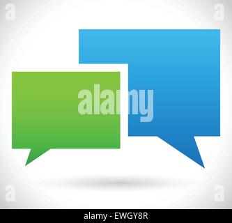 Two overlapping speech, talk bubbles in more color combinations Stock Vector Image & Art - Alamy