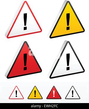 Orange and red triangle signs with exclamation mark, vector eps10 ...