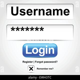 Login and password input dialog box. Retro vintage style. Aesthetics of ...