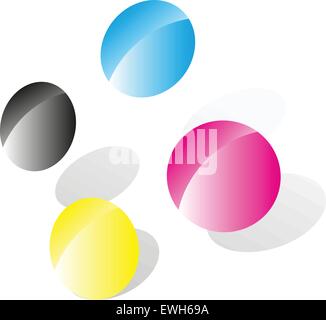Theory CMYK Printing Palette color diagram mix. Color scheme Stock ...