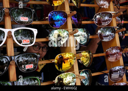 Counterfeit fake designer Sunglasses for sale in Pattaya Thailand Stock ...