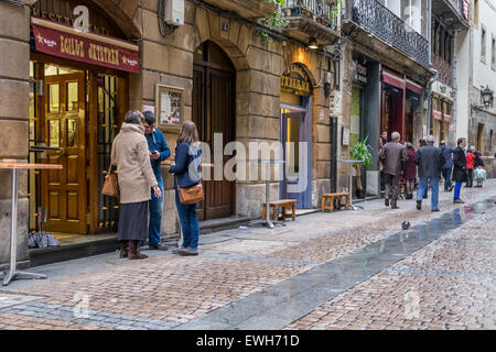 Reflected surface in Bilbao old town area, Biscay, Basque Country ...
