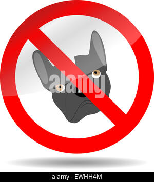 Warning sign with dog symbol Stock Photo - Alamy