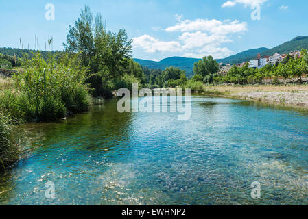 Mijares River as it passes through Montanejos in Spain Stock Photo - Alamy