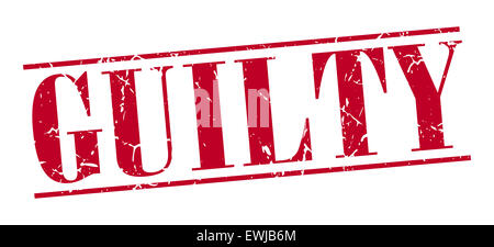 not guilty red grunge vintage stamp isolated on white background Stock ...