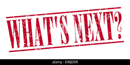 whats next red square grunge textured isolated stamp Stock Photo - Alamy