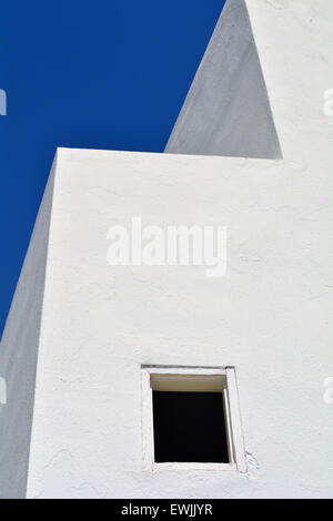 White cube house in the village of Loutro, Southwest Crete, Greece ...