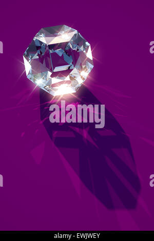 Beautiful 3D Rendered Shiny Diamond in Brilliant Cut on White ...