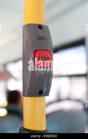 Bell push to stop bus Stock Photo - Alamy