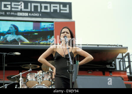 THE CORRS Irish group with lead singer Andrea in July 2000 Stock Photo ...