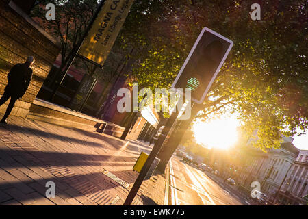 Spring morning sunrise on the Euston road, London, England, U.K Stock ...