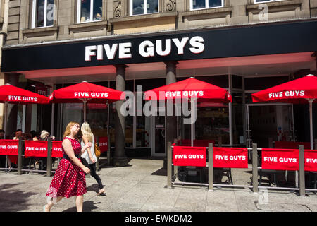 Five Guys burger restaurant, Nottingham, England, UK Stock Photo - Alamy