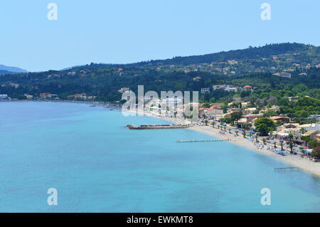 View of Ionian Sea and Ipsos Beach at Ipsos, Ipsos, Corfu, Ionian Sea ...