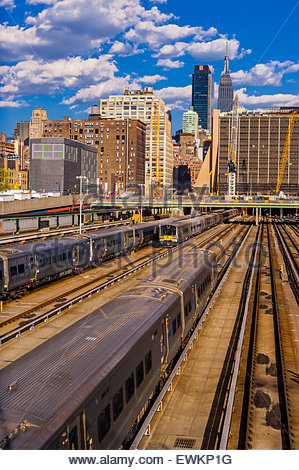 Train yard in Manhattan in New York North America USA Stock Photo ...