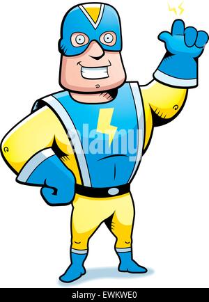 A happy cartoon superhero with electric powers Stock Vector Image & Art ...