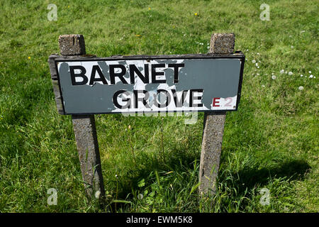 Barnet Grove Street Sign London England Stock Photo - Alamy