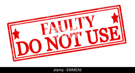 Stamp with text faulty do not use inside, illustration Stock Photo - Alamy