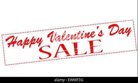 Rubber stamp with text happy Valentine day sale inside, illustration ...