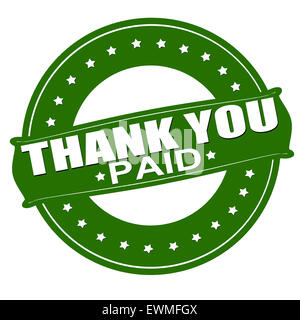 Stamp with text paid thank you inside, illustration Stock Photo - Alamy