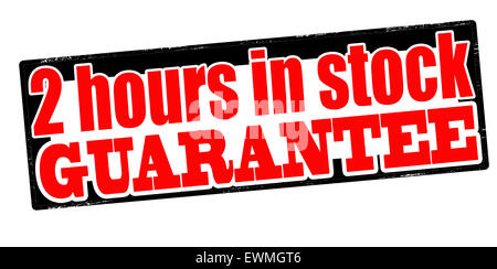 Stamp with text two hours in stock inside, illustration Stock Photo - Alamy