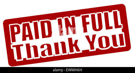 Stamp with text paid thank you inside, illustration Stock Photo - Alamy
