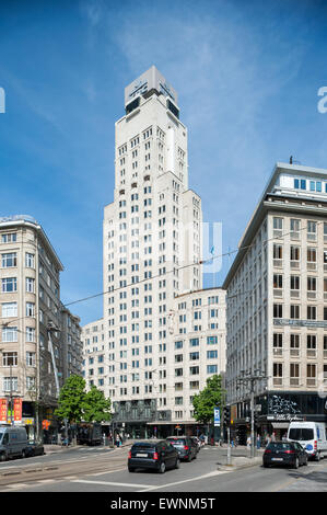 Belgium, Antwerp, KBC Tower or Boerentoren, art-deco skyscraper built ...