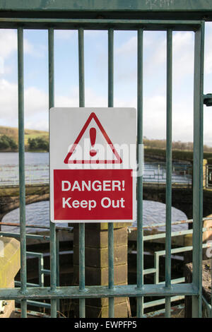 Greenbooth Reservoir safety warning signs in Norden Rochdale Lancashire ...