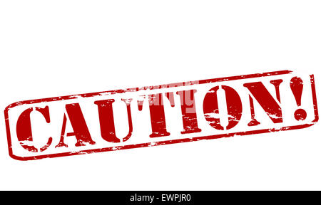 Rubber stamp with word caution inside, illustration Stock Photo - Alamy