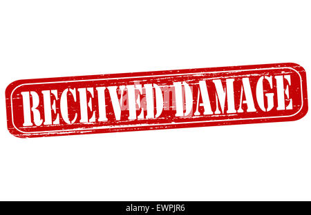 Rubber stamp with text received damage inside, illustration Stock Photo ...