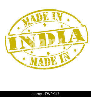 Made in India text inside cargo box with Indian flag. 3D illustration ...