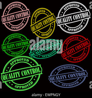 Rubber stamps with text quality control rejected inside, illustration ...