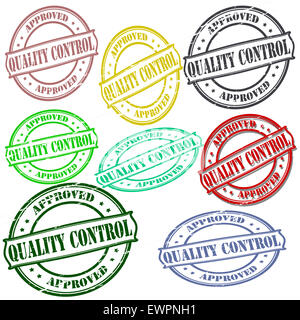 Rubber stamps with text quality control rejected inside, illustration ...