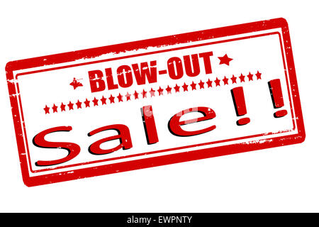 Rubber stamp with text blow out sale inside, illustration Stock Photo ...