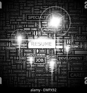 Resume word cloud concept. Collage made of words about resume. Vector ...