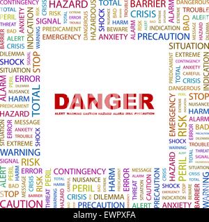 DANGER. Background concept wordcloud illustration. Print concept word ...