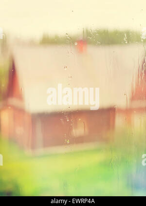View of countryside through vintage window Stock Photo - Alamy