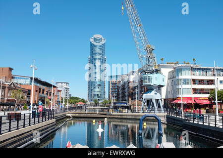 No 1 Gunwharf Quays ('lipstick building') on the left, Portsmouth ...