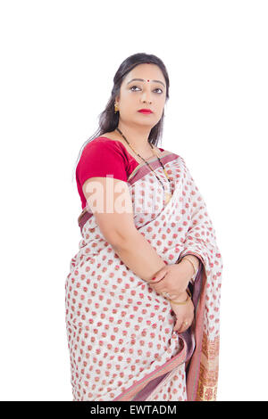 Portrait of an Indian woman,Standing pose showing different gesters ...