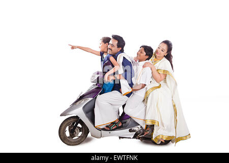 1 South Indian man Riding Scooty and talking Cell Phone Stock Photo - Alamy