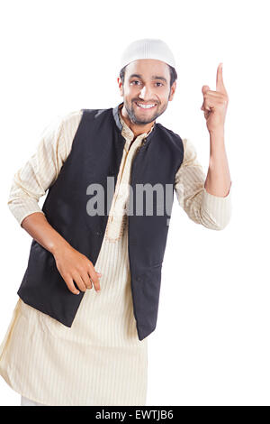 Cheerful carefree man enjoying perfect sunny day during day walk ...