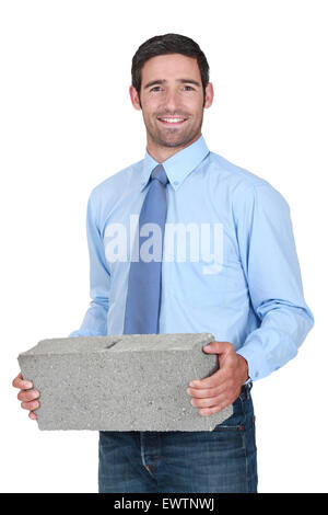 Engineer man carry load Stock Photo - Alamy