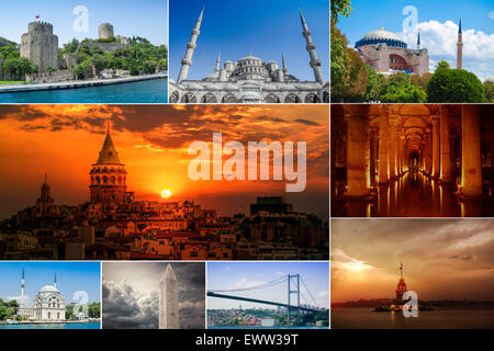 Istanbul Landmarks Collage,Turkey Stock Photo - Alamy