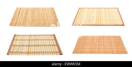Bamboo straw serving mat isolated Stock Photo - Alamy