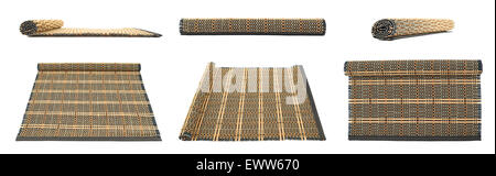 Rolled straw mat isolated Stock Photo - Alamy