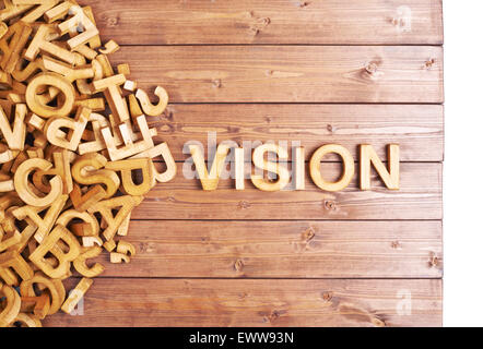 Word vision made with wooden letters Stock Photo - Alamy
