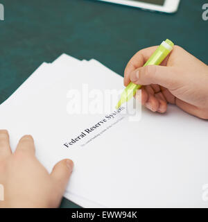 Marking words in a federal reserve system definition Stock Photo - Alamy