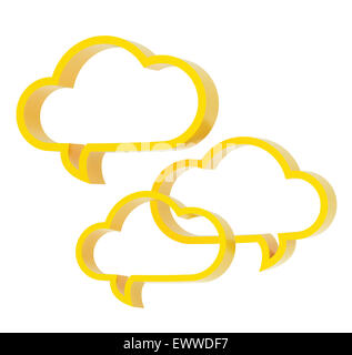 Three cloud shaped text bubbles Stock Photo - Alamy