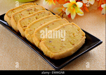 Nan Khatai, traditional shortbread cookies on white isolated background ...