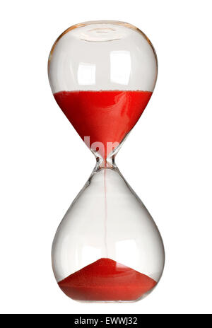 Red sand-glass isolated Stock Photo - Alamy